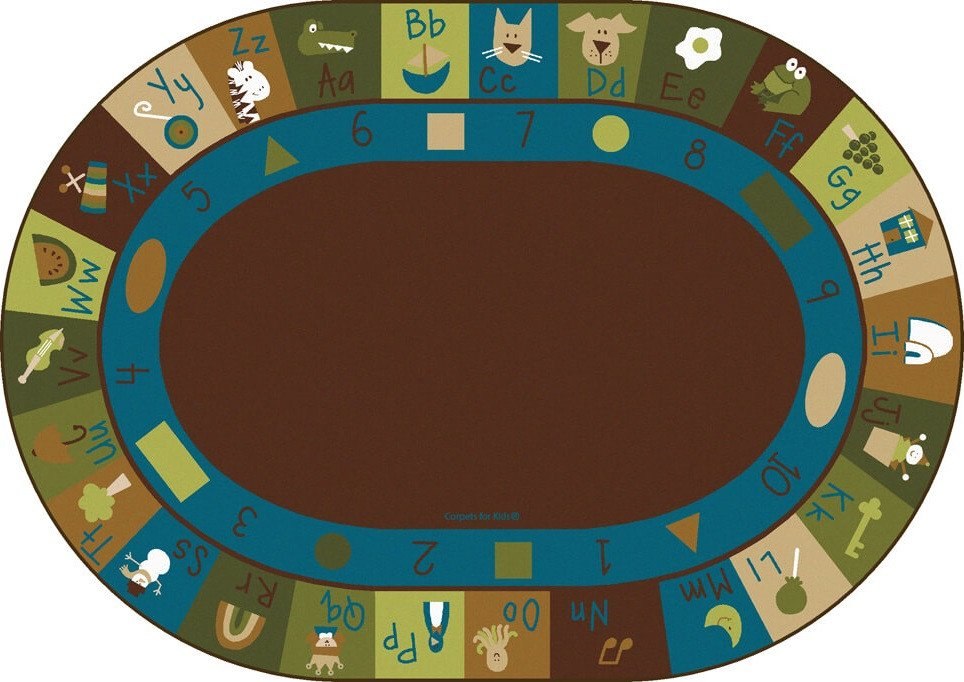 Learning Blocks Nature Rug Oval Carpets for the classroom, Carpet for ...
