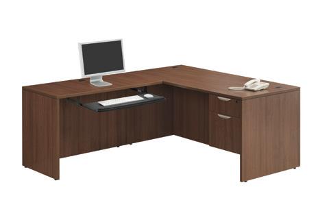 Desk with Return 60"W x 30"D and a Box/File Pedestal PL103/145/107 ...
