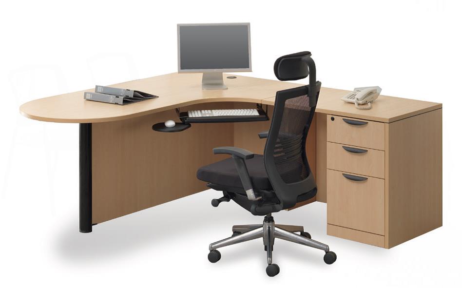 Classic Bullet Desk with Box/File Pedestal PL133/192/107 > Alco of Canada